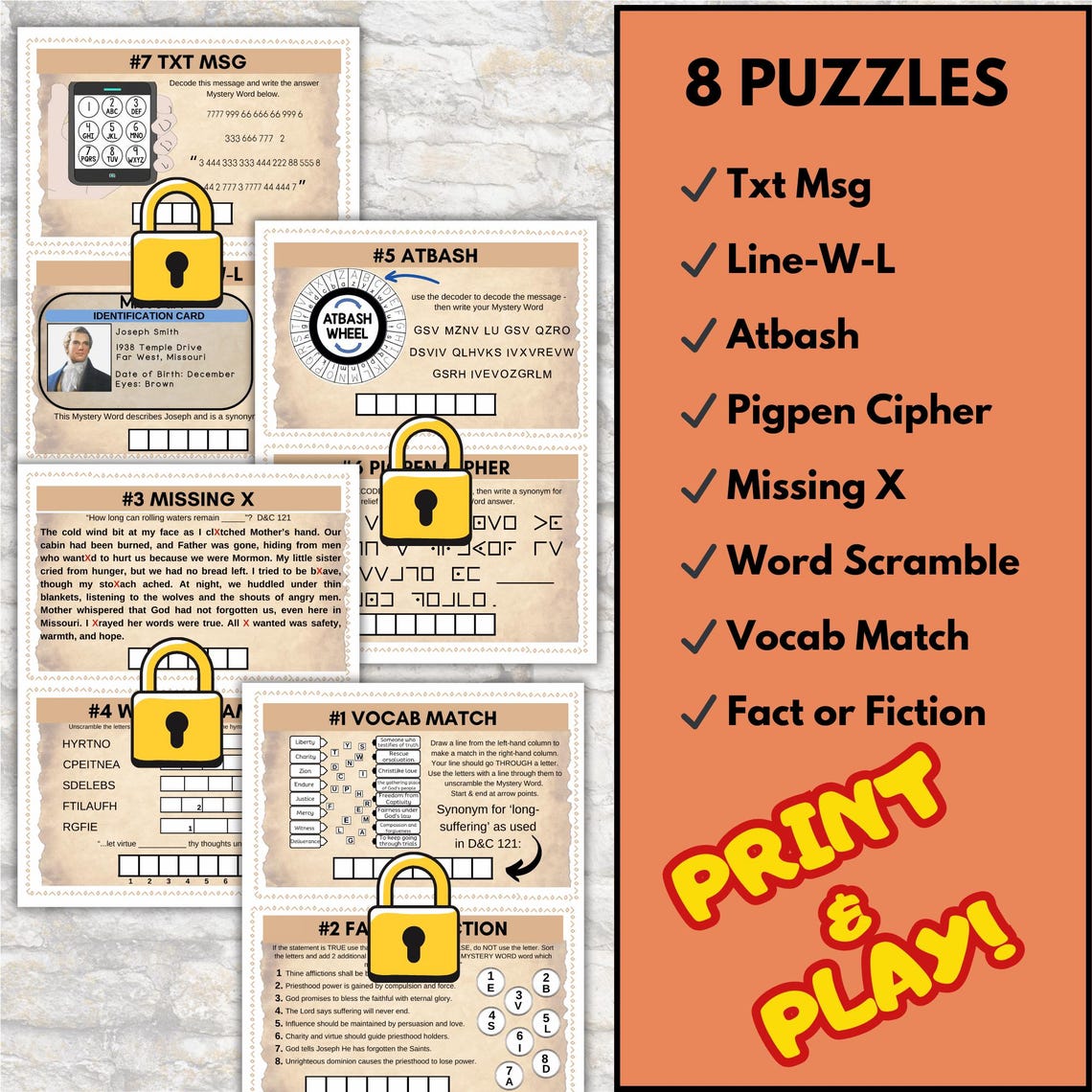 Liberty Jail Escape Room Game | D&C 121-123 Printable LDS Activity for ...
