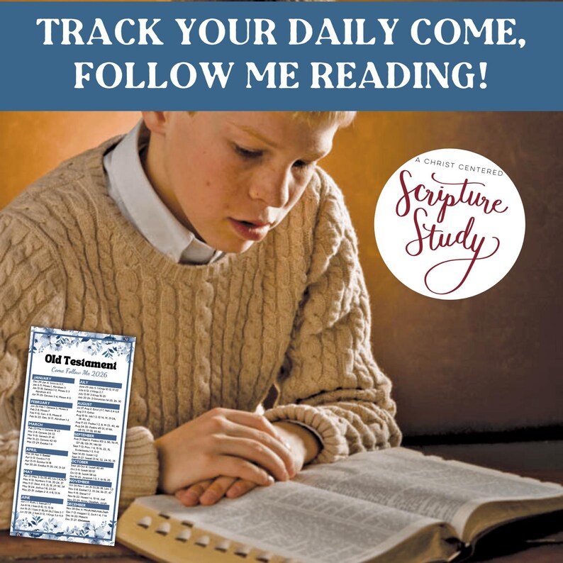 Come Follow Me 2026 Printable Old Testament Reading Bookmark, CFM 2026 ...