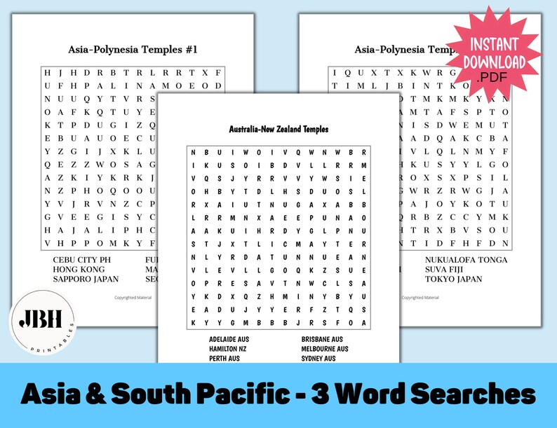 LDS Temple Word Search: 21 Puzzle Games (digital Download) - Etsy