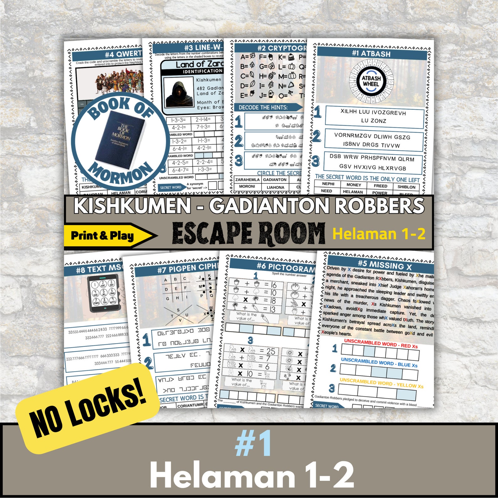 Book of Mormon Adventure Bundle #6 - 5 Escape Rooms for Engaging Study ...