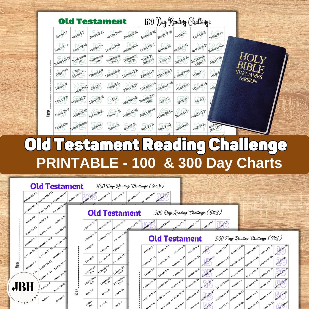 Old Testament Reading Challenge, Printable Bible Reading Chart to Use ...