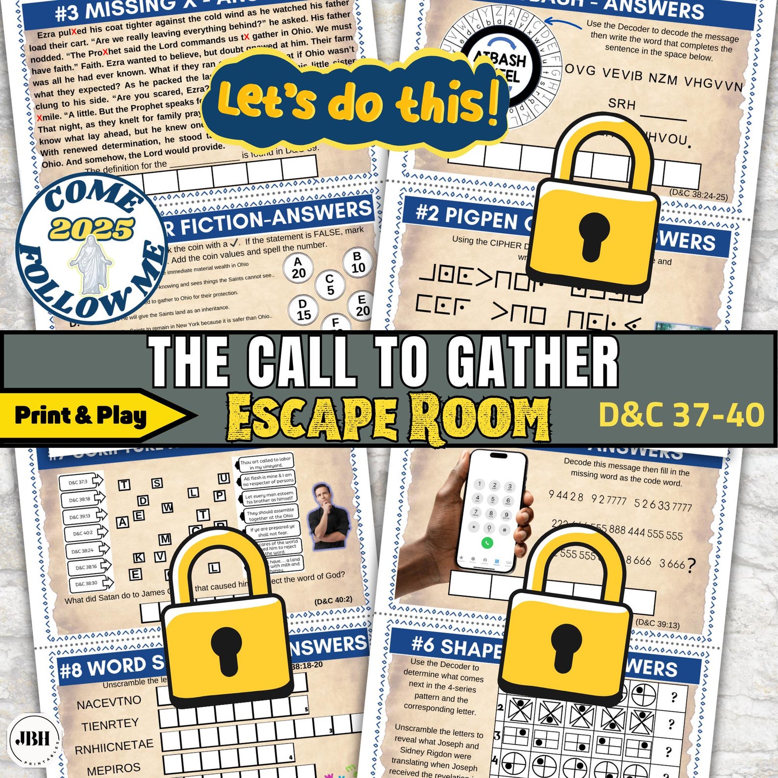 The Call to Gather Printable Escape Room, No Prep Family and Youth ...