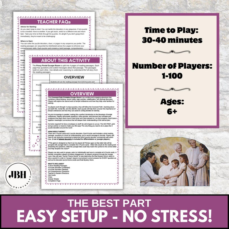 Covenant Path Escape Room: LDS Temple & Plan of Salvation (printable ...