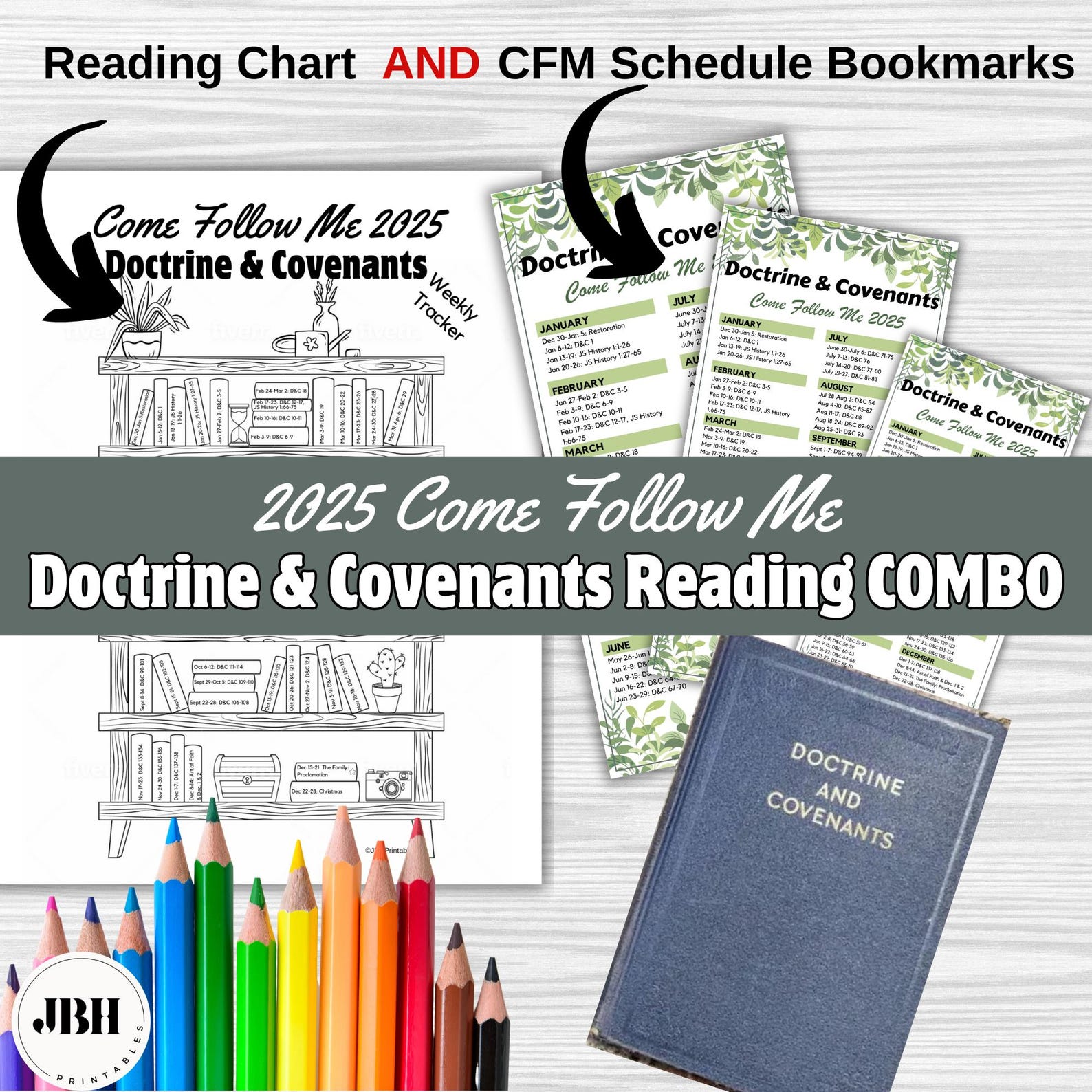 2025 Come Follow Me Doctrine & Covenants Study Tracker and Bookmarks, Printable 2025 CFM ...