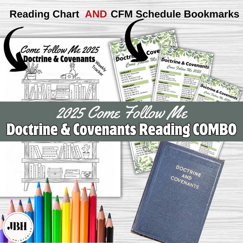 2025 Come Follow Me Doctrine & Covenants Study Tracker and Bookmarks ...