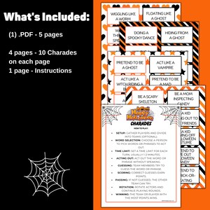 Halloween Charades Game: Spooky Family Fun (printable PDF - Etsy