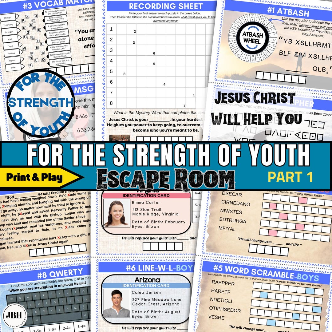 FTSOY Escape Room: Jesus Christ Will Help You, Part 1, LDS Youth ...
