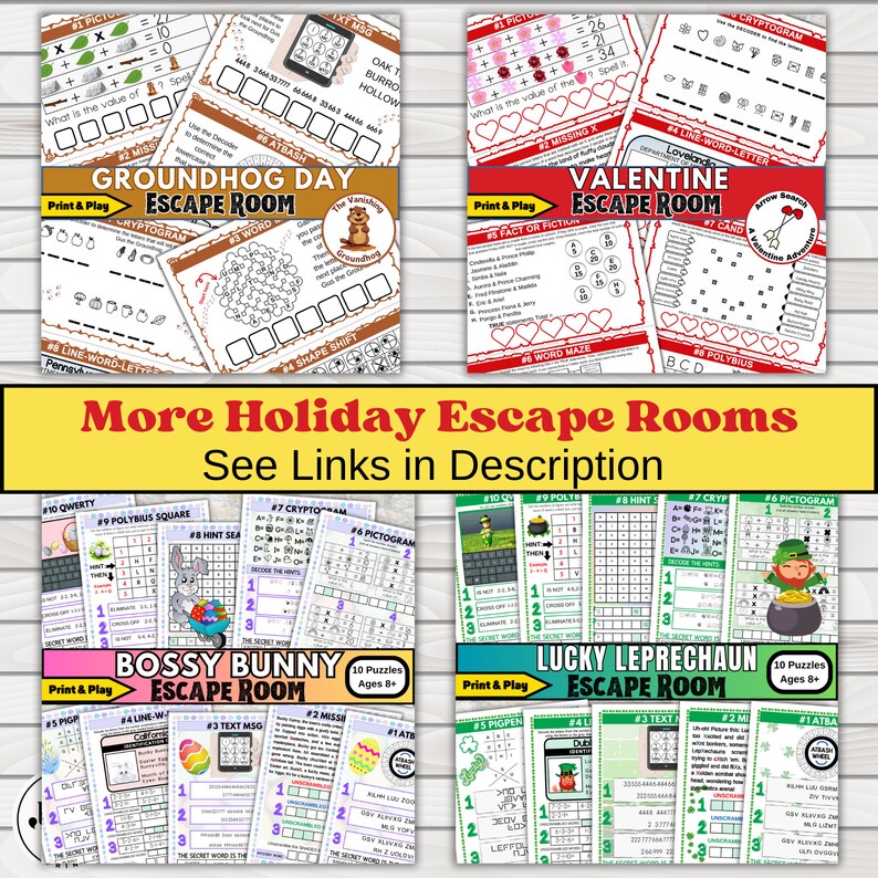 Easter Treats Mini Escape Room for Kids 6-8: 4 Puzzles & QR Code Fun ...