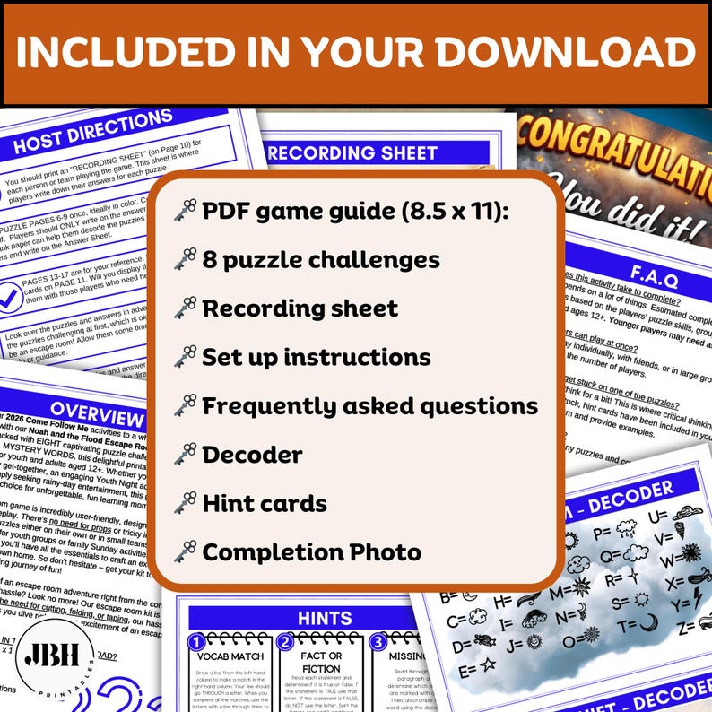 Noah and the Flood Escape Room Printable – LDS Come Follow Me 2026 ...