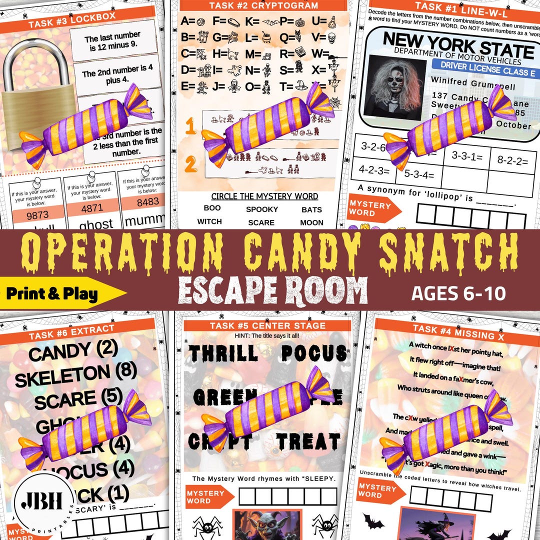 Operation Candy Snatch – Halloween Escape Room Game for Kids Ages 6–10 ...