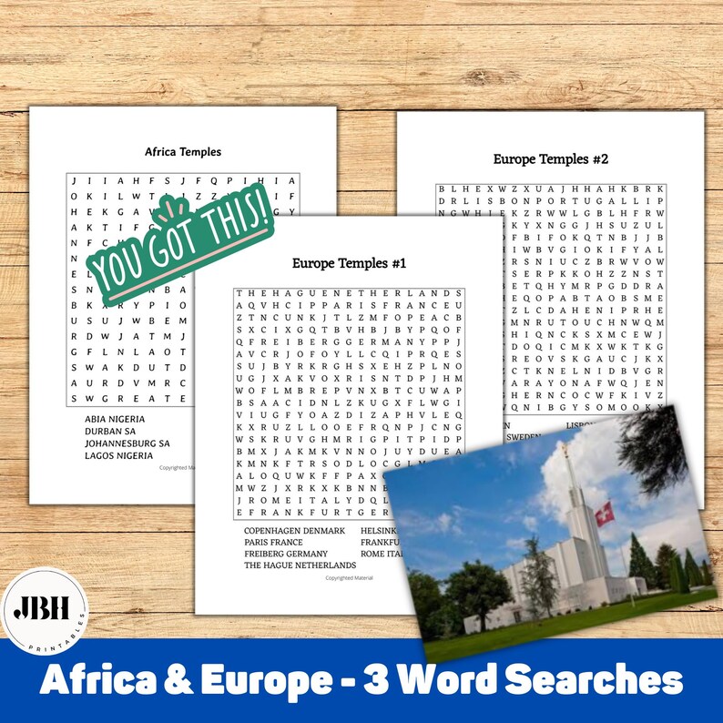 LDS Temple Word Search Bundle: 21 Printable Puzzles (digital Download ...