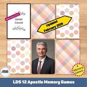 LDS Apostle Memory Game, 4 Games in 1, 12 Apostles Matching Pictures ...