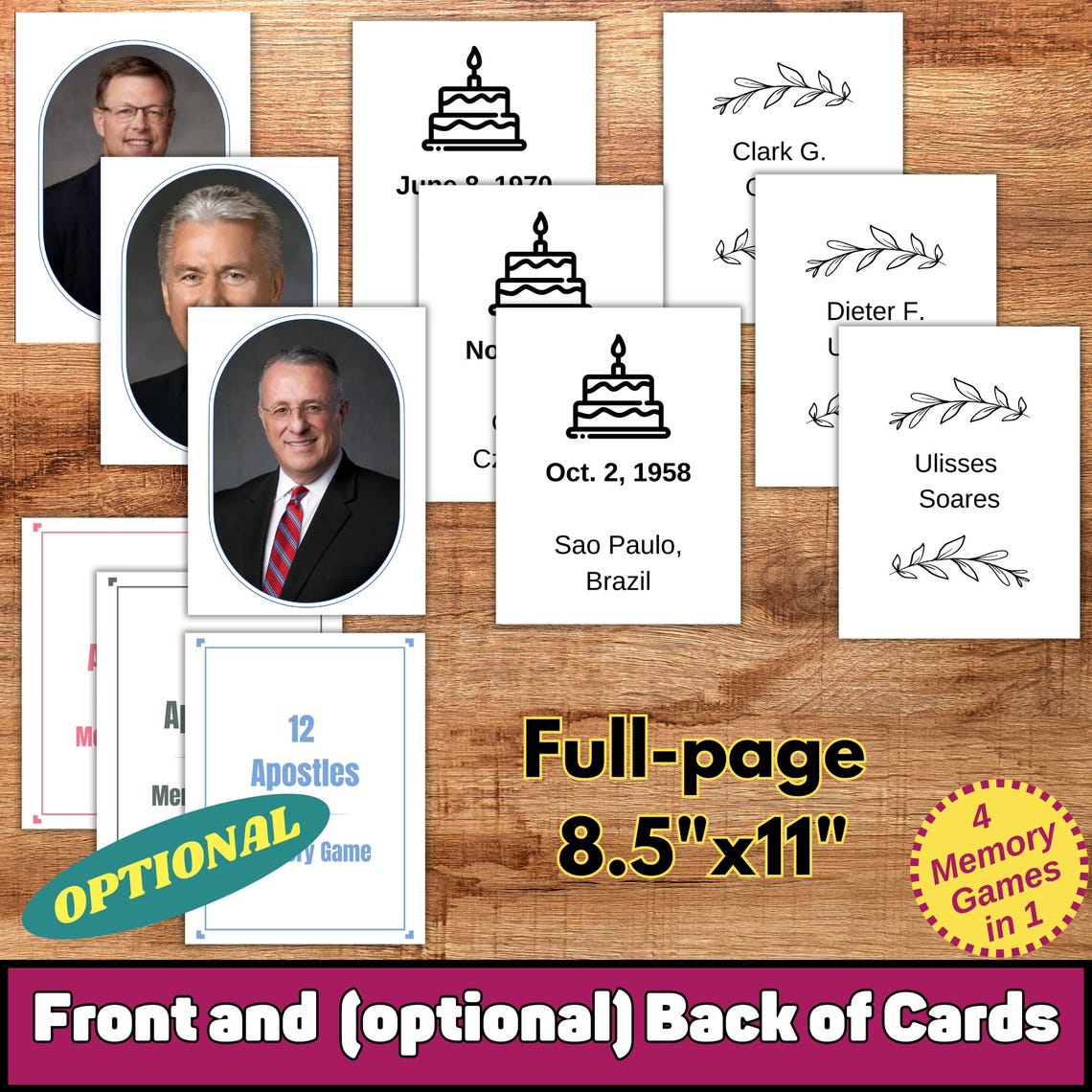 LDS 12 Apostles Memory Game: Large Cards for Group Play - February 2026 ...