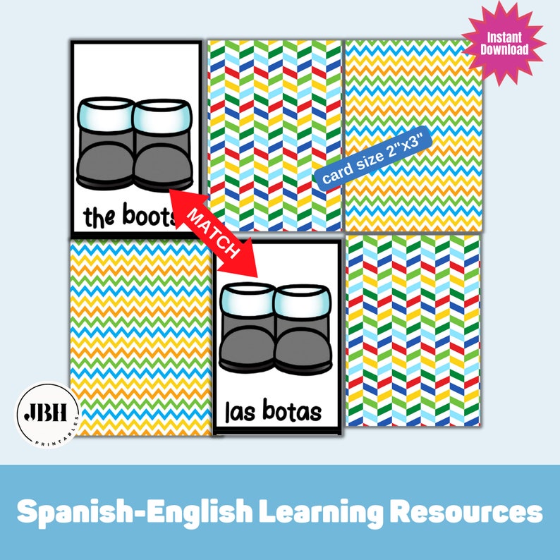 Spanish Clothing Memory Game: Bilingual Learning Activity (digital ...