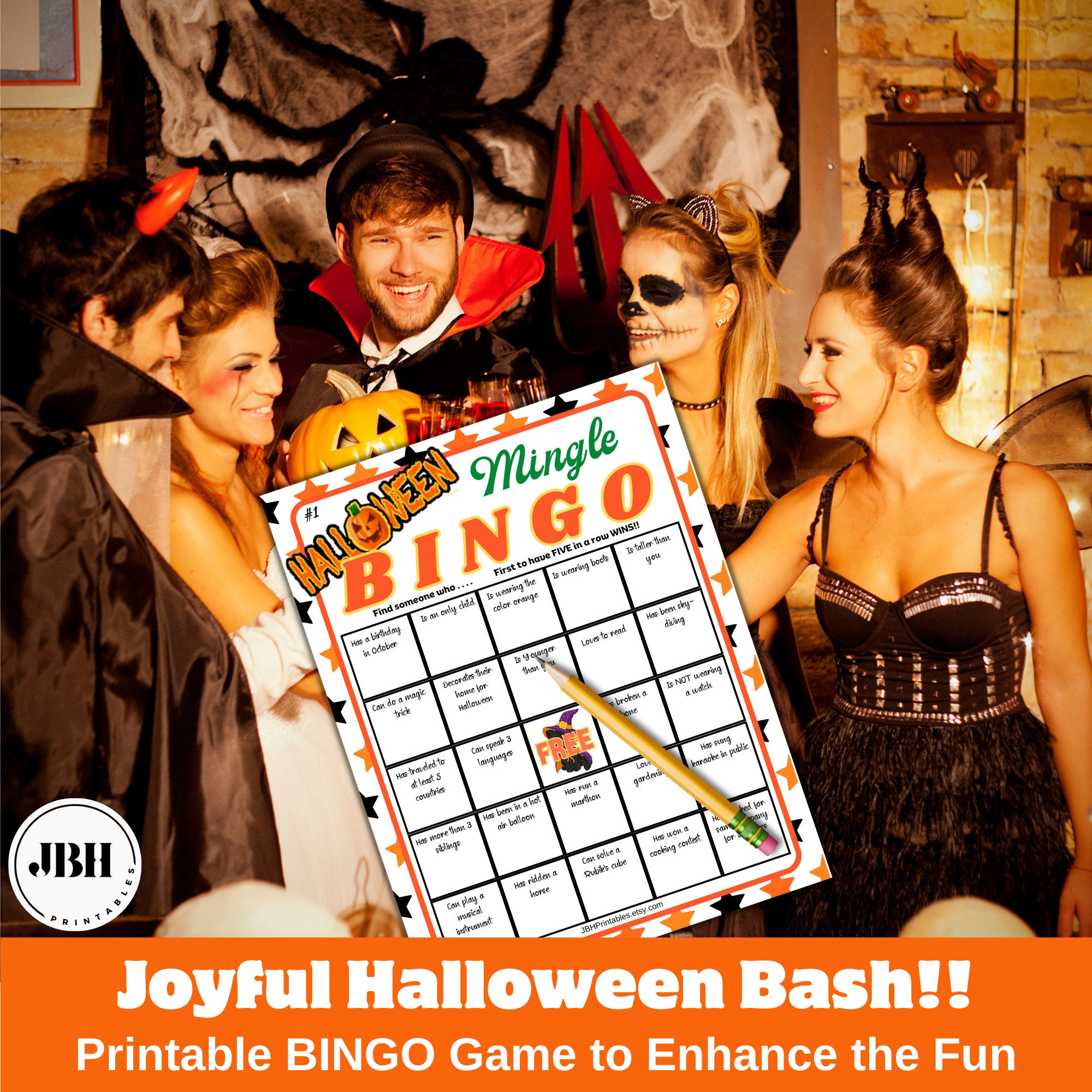 Halloween Mingle Bingo Game, Spooky Icebreaker Activity, Printable ...