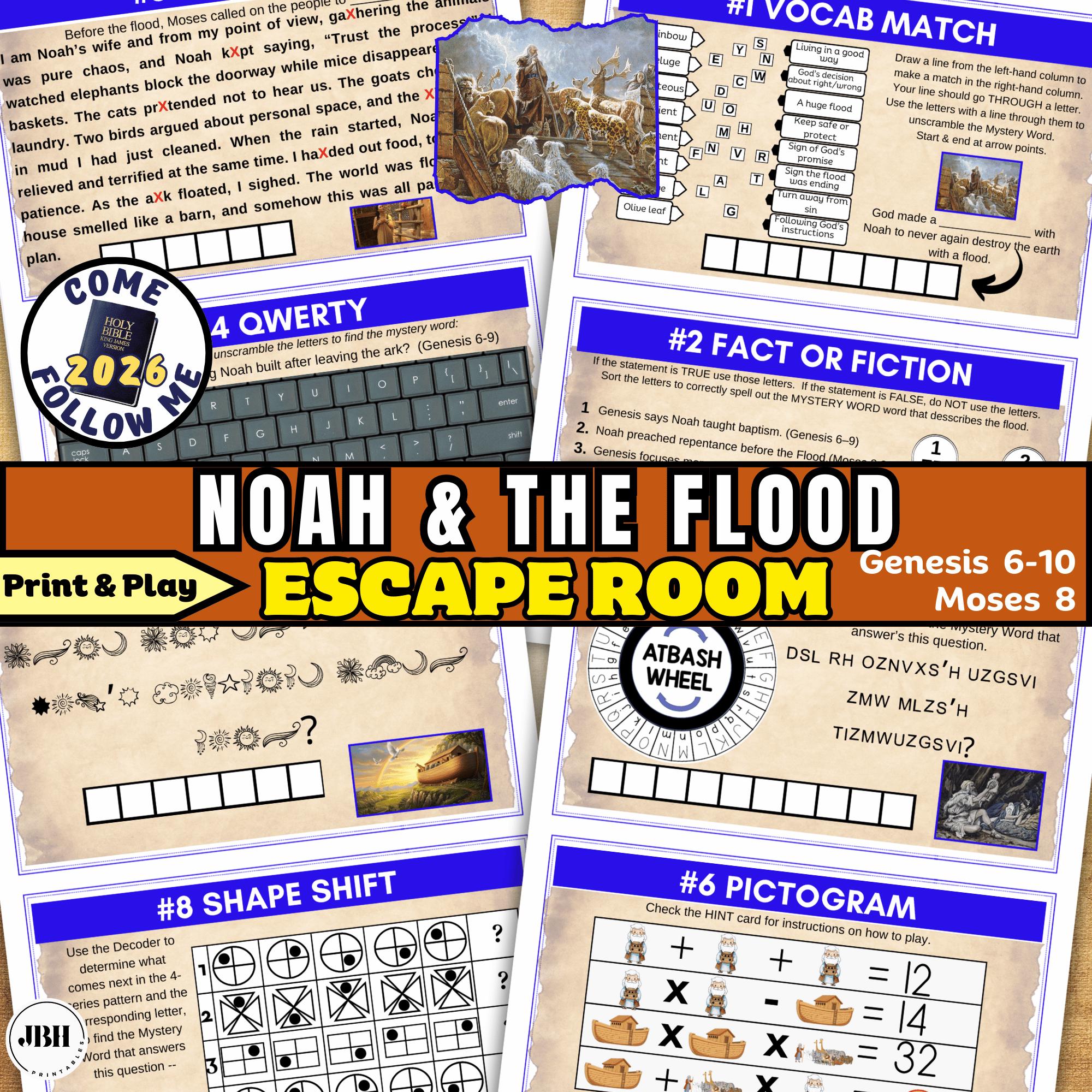 Noah and the Flood Escape Room Printable – LDS Come Follow Me 2026 ...