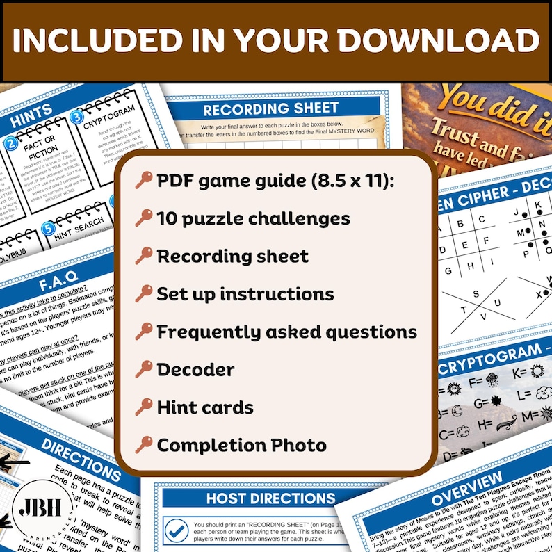 Ten Plagues Bible Escape Room Printable, Exodus Plagues Teen Bible ...