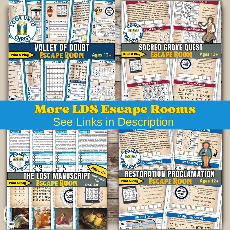 Look Unto Christ Escape Room Game, the Heavenly Compass Printable Game ...