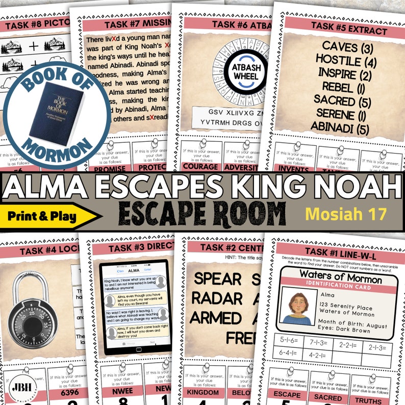 Alma's Great Escape From King Noah's Court, Printable Puzzle Adventure ...