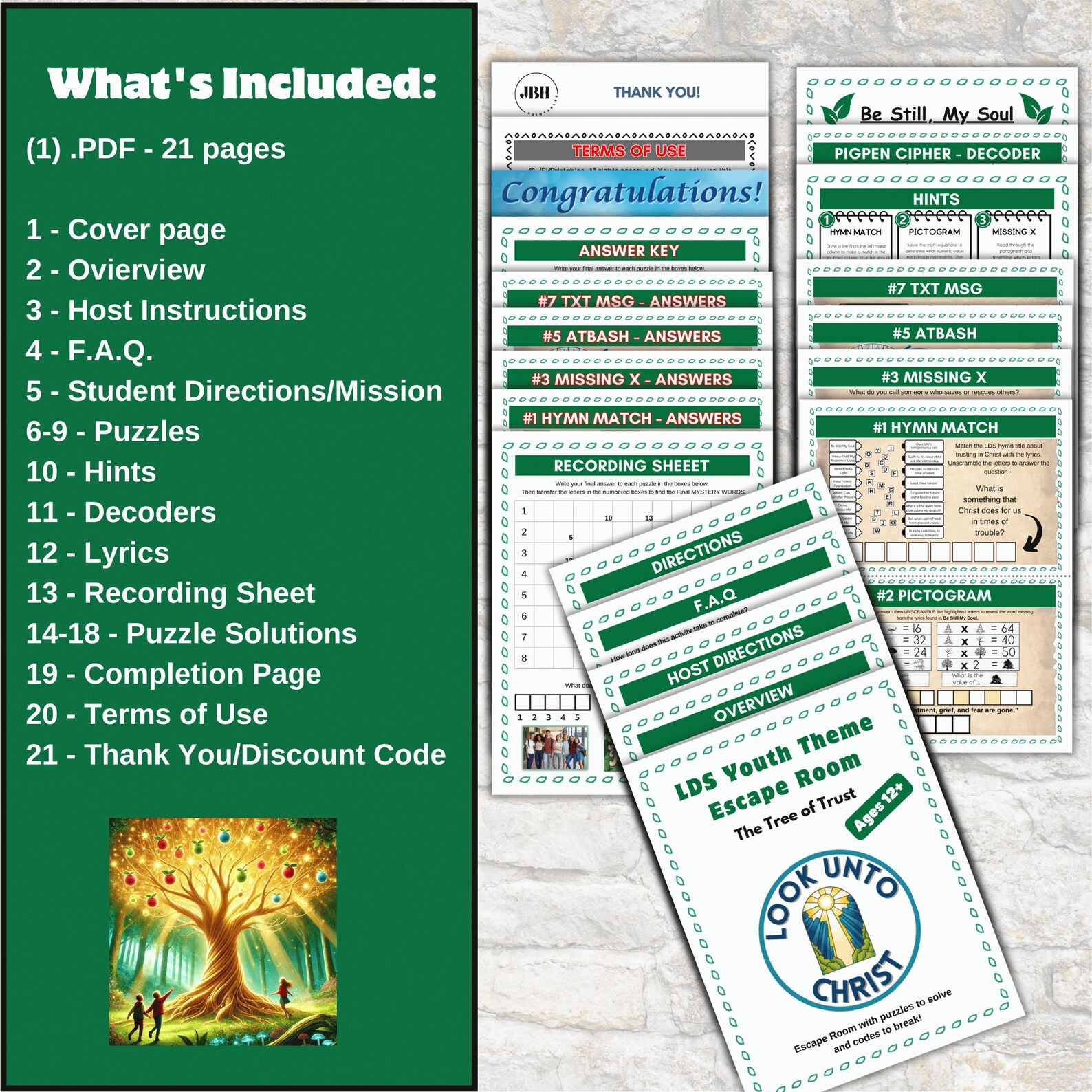 Tree of Trust LDS Escape Room, 2025 Youth Theme Printable Game, Look ...