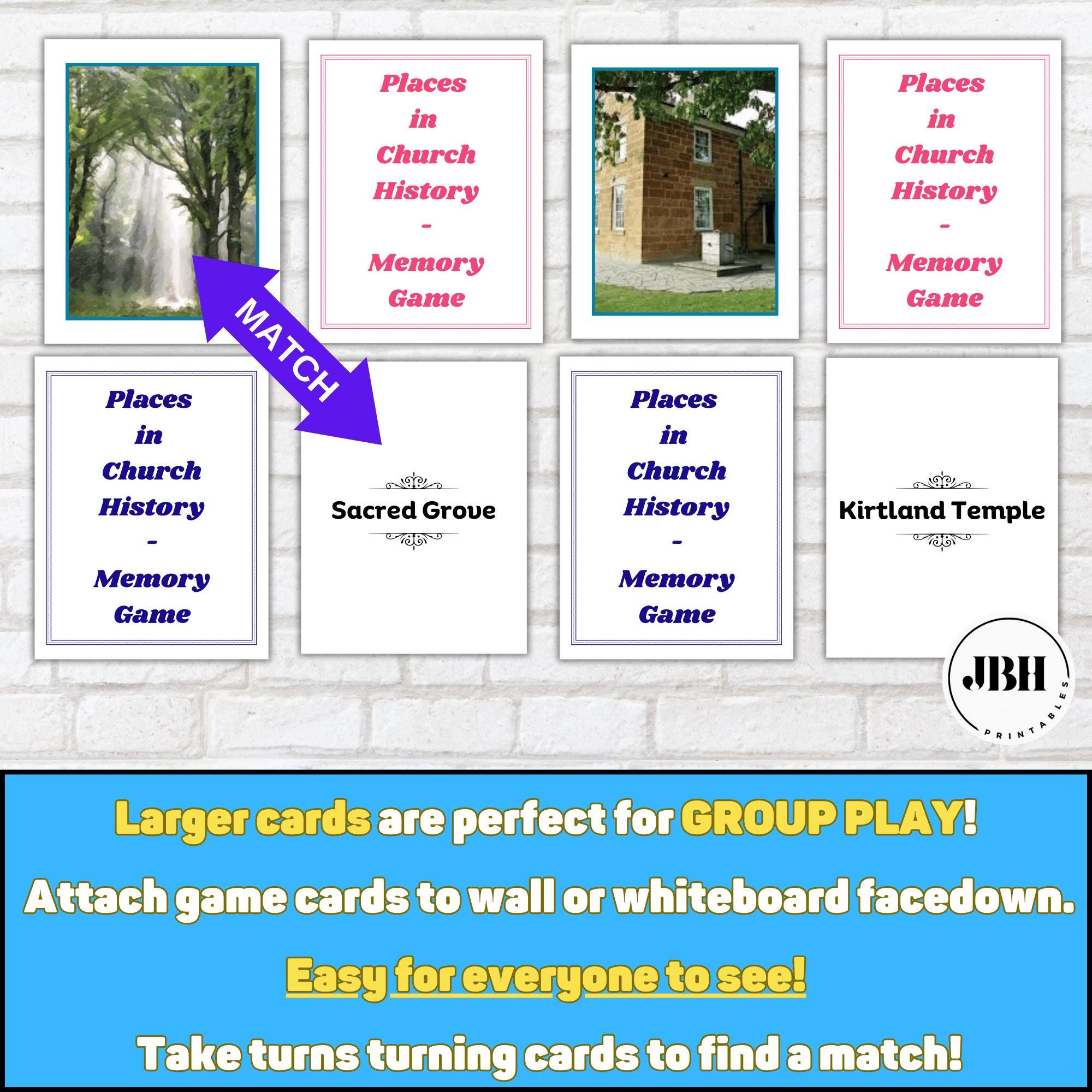 LDS Church History Memory Game: 4-in-1 Printable (PDF) - Etsy