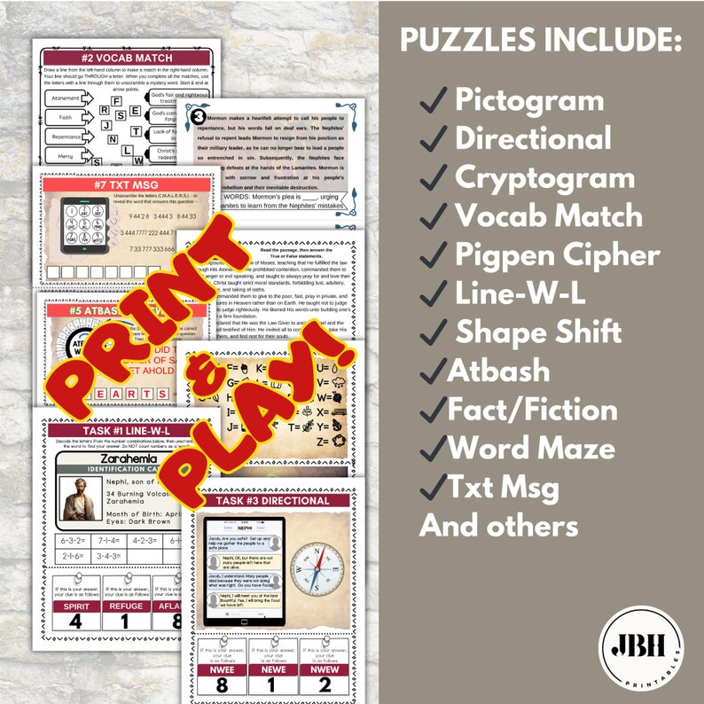 Book of Mormon Escape Room Bundle: Family Scripture Games (PDF) - Etsy