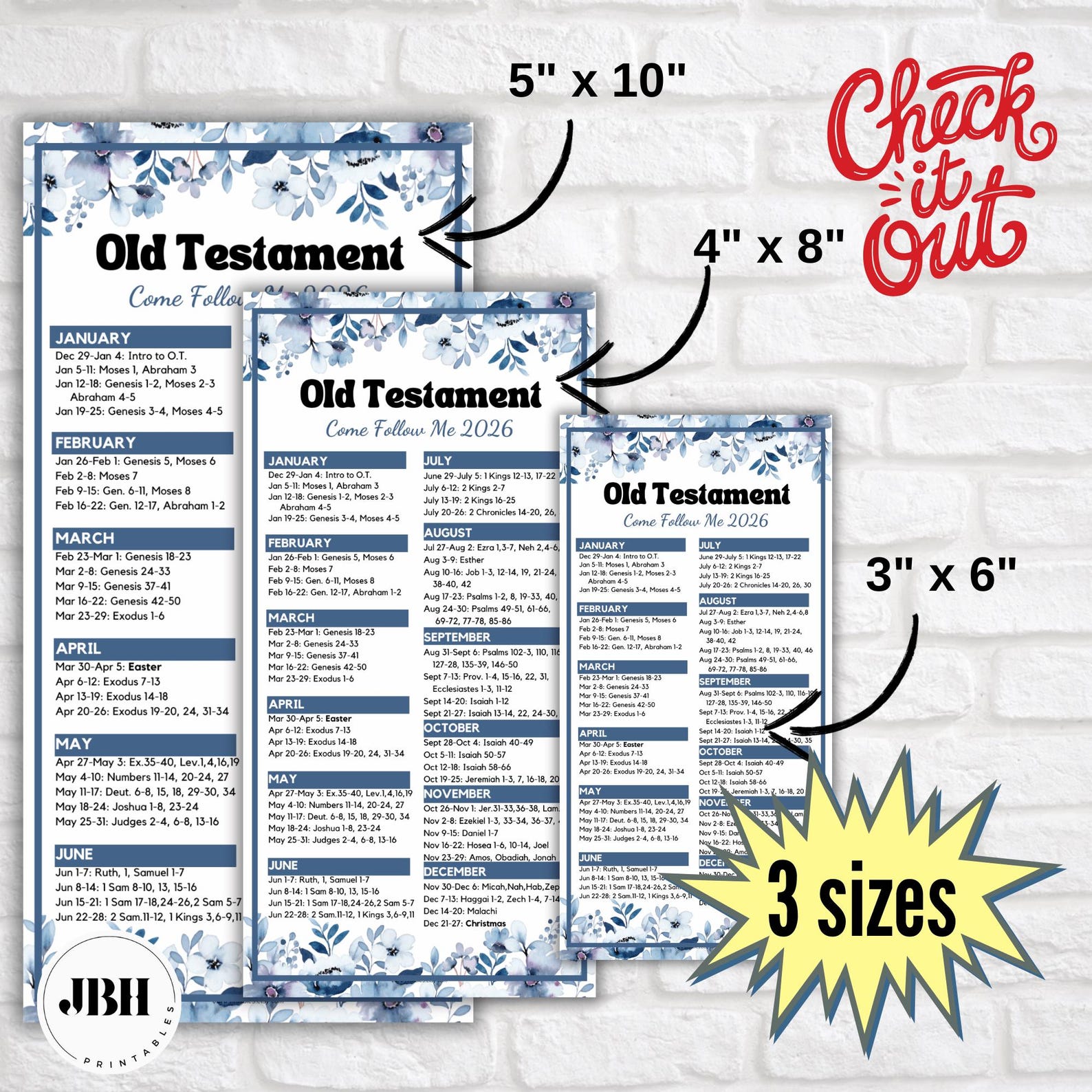 Come Follow Me 2026 Printable Old Testament Reading Bookmark, CFM 2026 ...