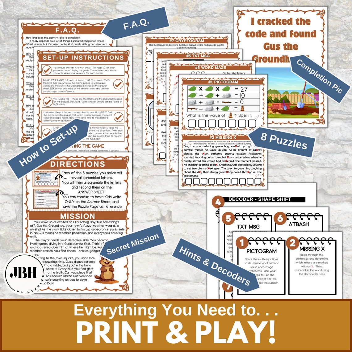 Printable Groundhog Day Escape Game: Rescue Gus for the Prediction ...