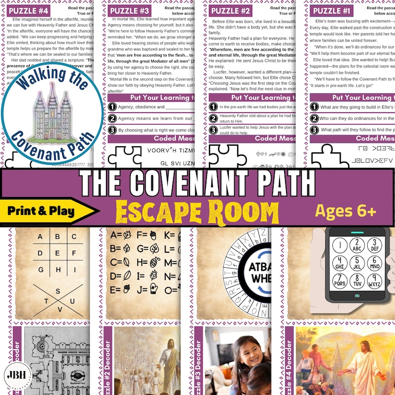 Covenant Path Escape Room: LDS Temple & Plan of Salvation (printable ...