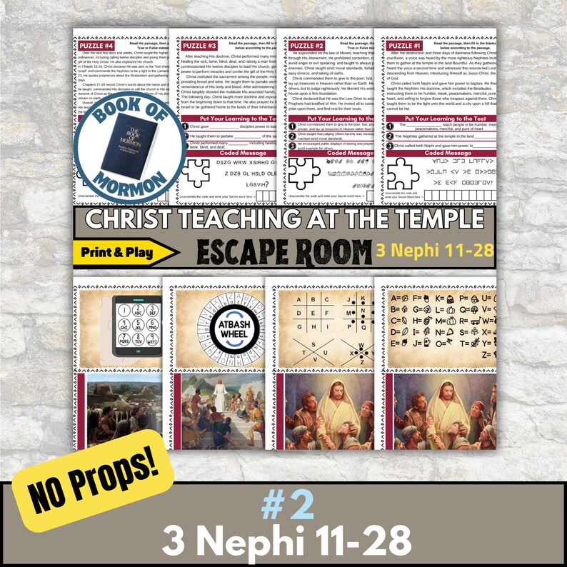 Book of Mormon Escape Room Bundle: Family Scripture Games (PDF) - Etsy