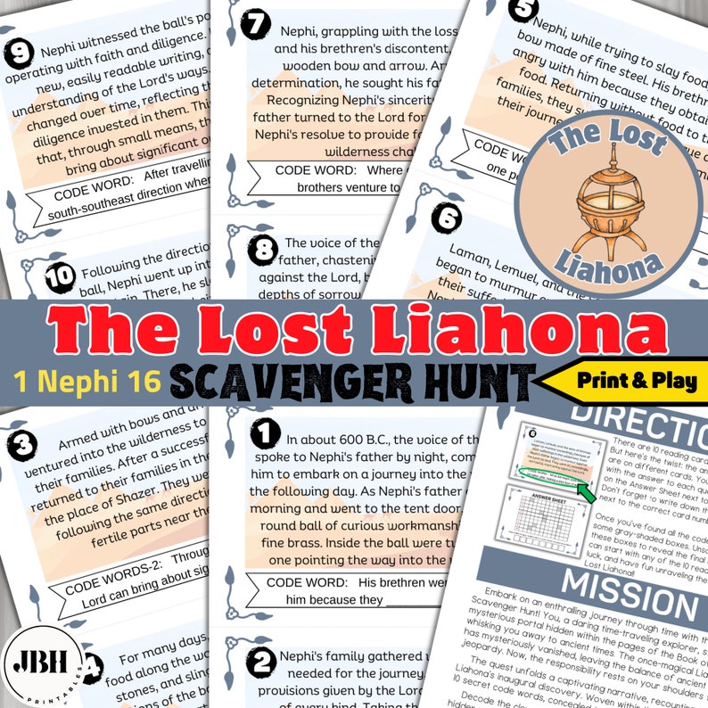 Lost Liahona Scavenger Hunt: Book of Mormon Escape Room (printable) - Etsy