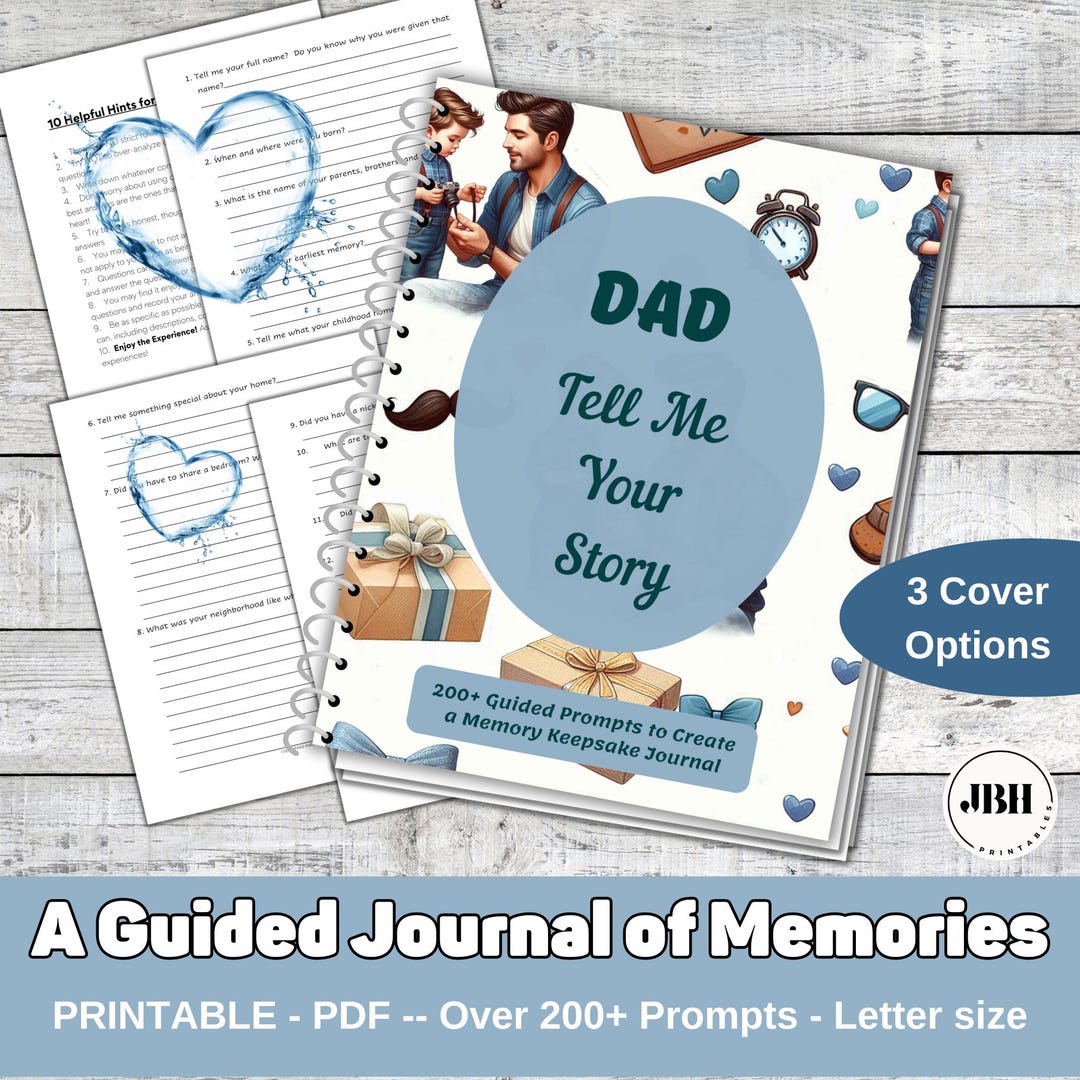 Dad's Life Story Memoir: Guided Journal With Prompts (digital Download ...