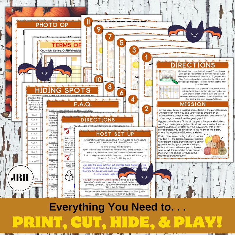 Kids Halloween Scavenger Hunt Find the Haunted Pumpkin, Printable ...