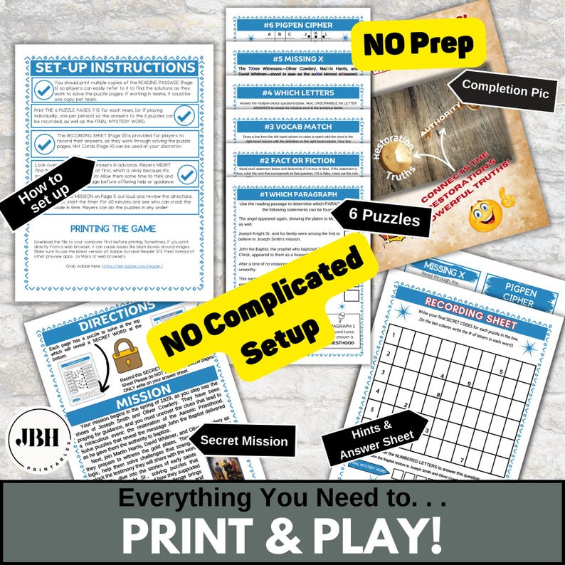 Priesthood & Plates Escape Room: Come Follow Me Activity (printable) - Etsy
