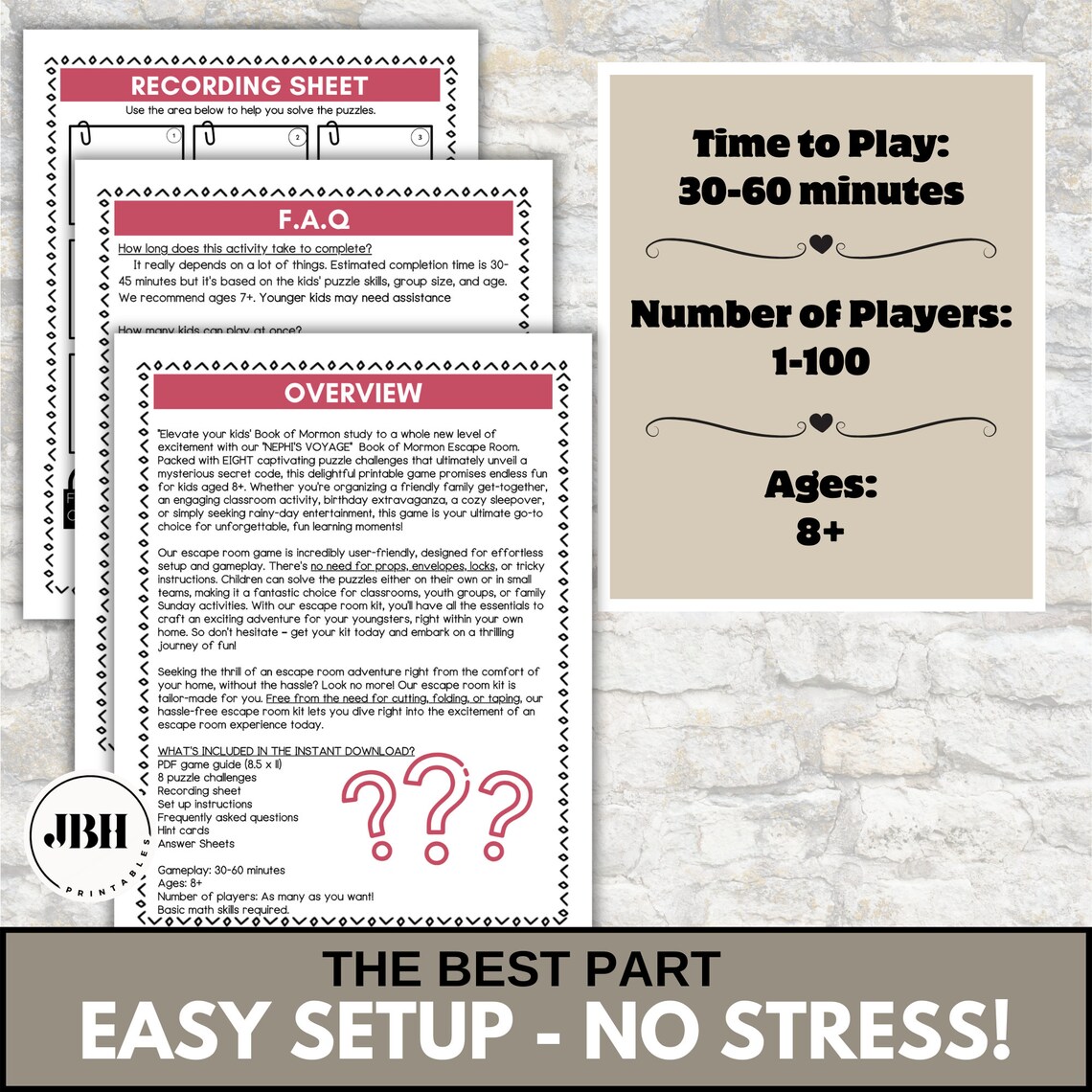 Nephi's Voyage Printable Escape Quest Book of Mormon Adventure ...