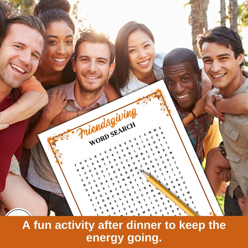 Friendsgiving Word Search Game, Printable Thanksgiving Puzzle for All ...