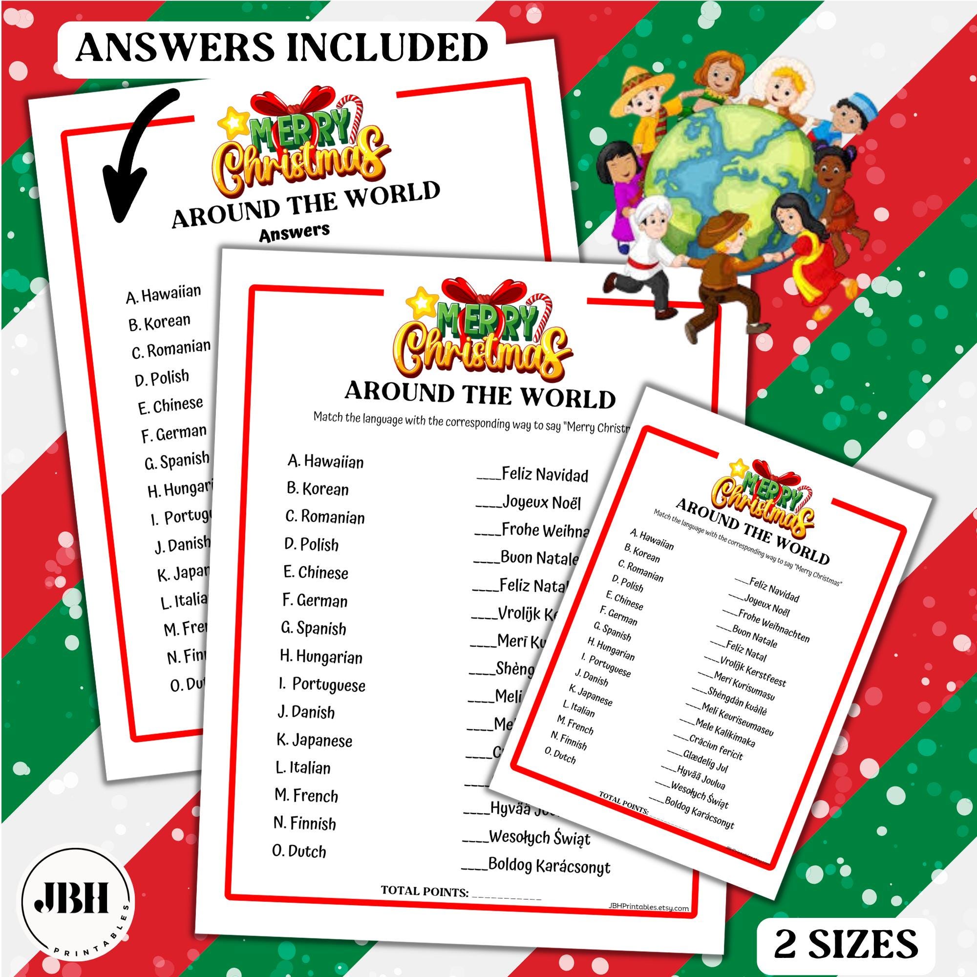 Printable Christmas Around the World Game, Fun and Educational Holiday ...
