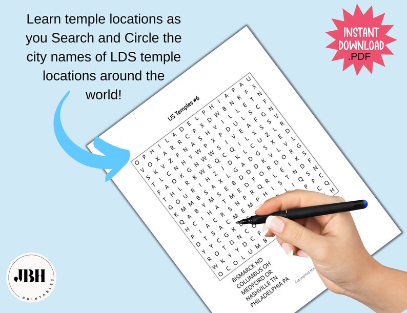 LDS Temple Word Search: 21 Puzzle Games (digital Download) - Etsy