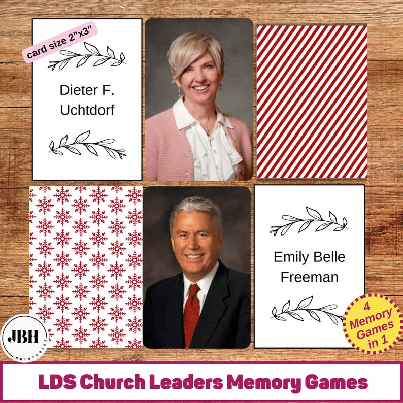 LDS Church Leaders Memory Game - Church Presidencies & 12 Apostles *feb ...