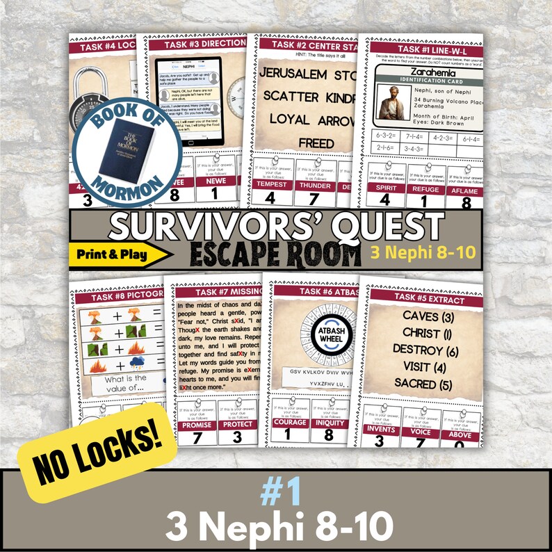 Book of Mormon Escape Room Bundle: Family Scripture Games (PDF) - Etsy