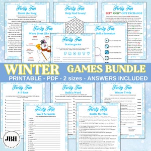 Printable Winter Games Bundle: Family Fun Activities, Printable Winter ...