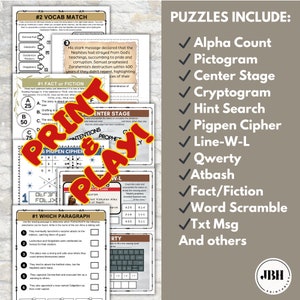 Book of Mormon Adventure Bundle #6 - 5 Escape Rooms for Engaging Study ...