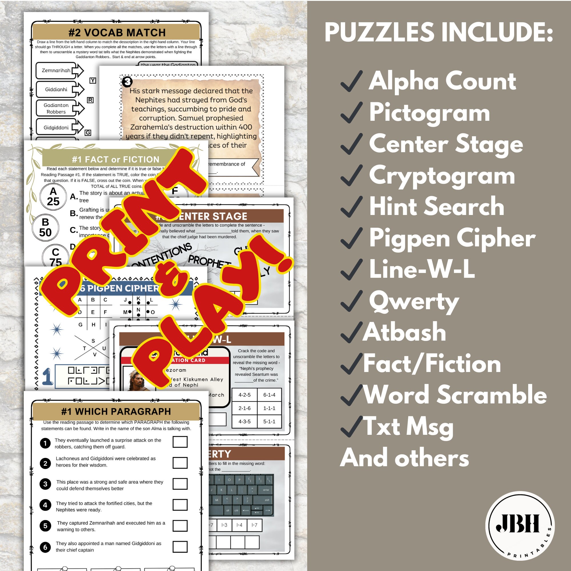 Book of Mormon Adventure Bundle #6 - 5 Escape Rooms for Engaging Study ...