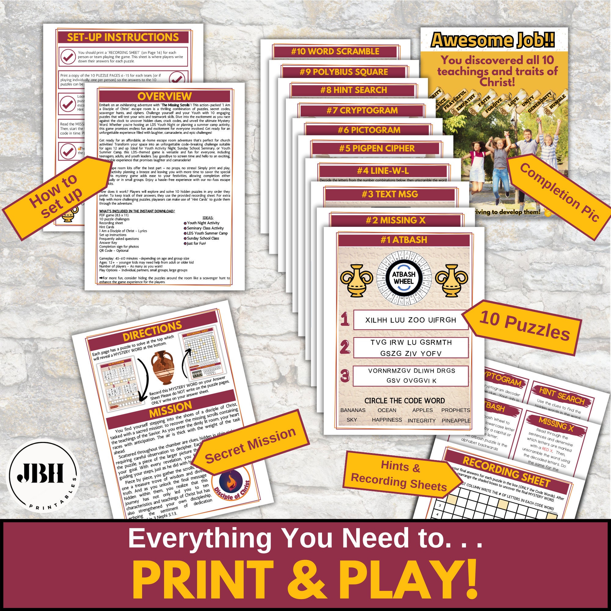 LDS Youth Escape Room: the Missing Scrolls Printable Activity (PDF) - Etsy