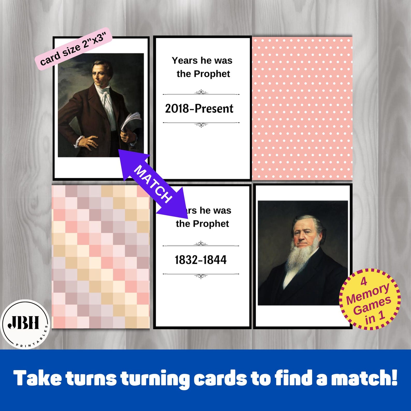 LDS Prophets Memory Game: Church History Family Activity (digital ...