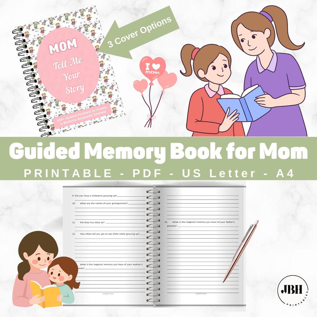 Mom's Memory Book: Guided Journal With Prompts (digital Download) - Etsy