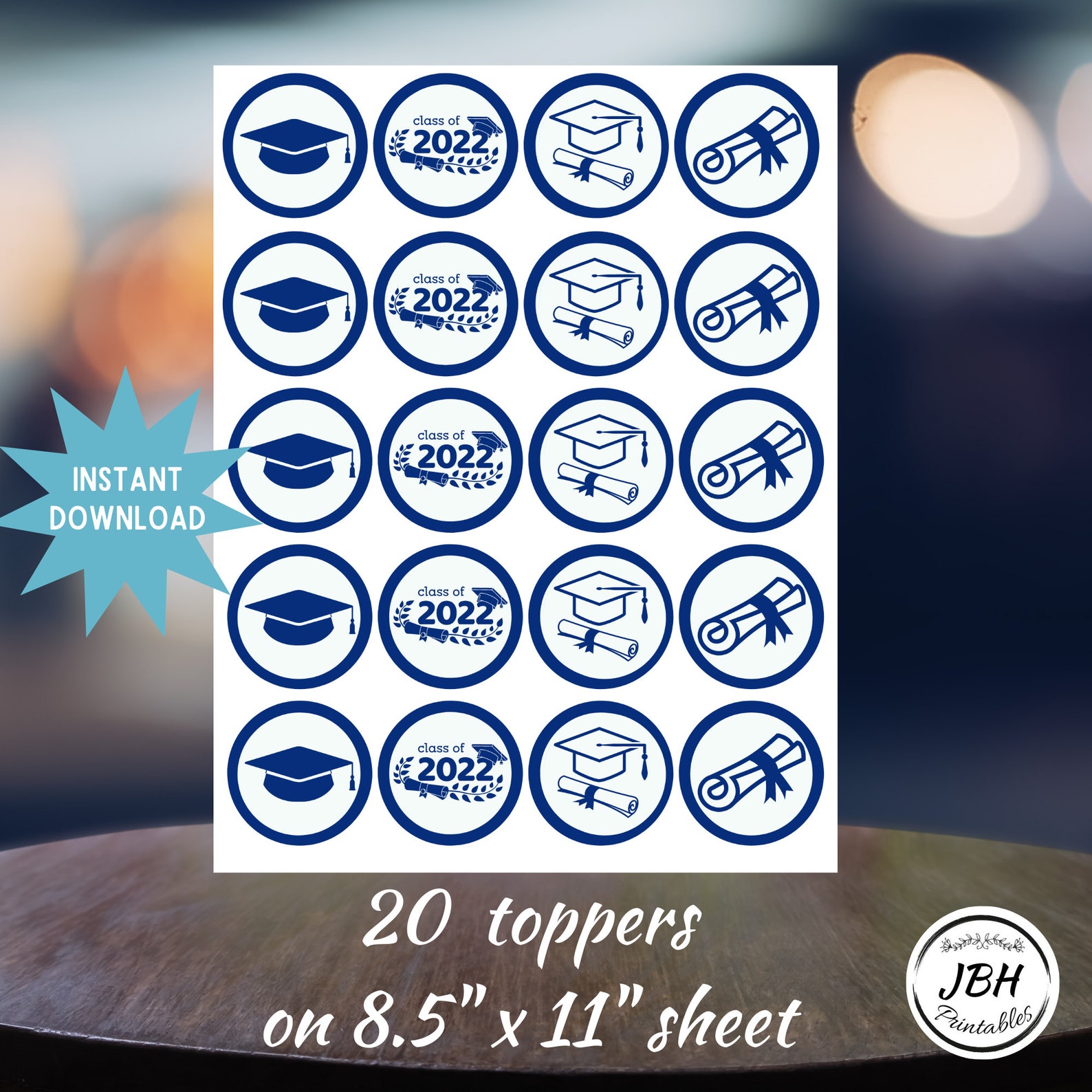 Graduation Cupcake Toppers Printable Graduation Party Decor - Etsy