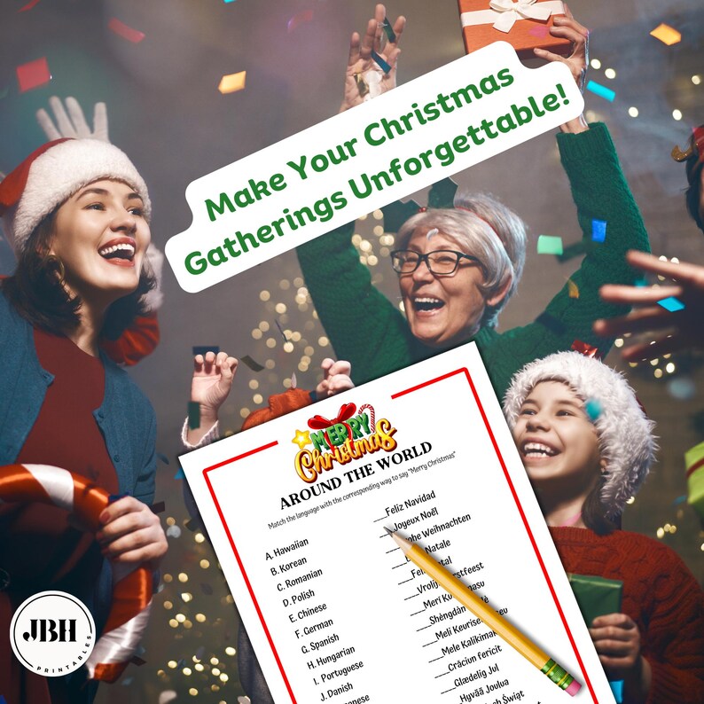 Printable Christmas Around the World Game, Fun and Educational Holiday ...