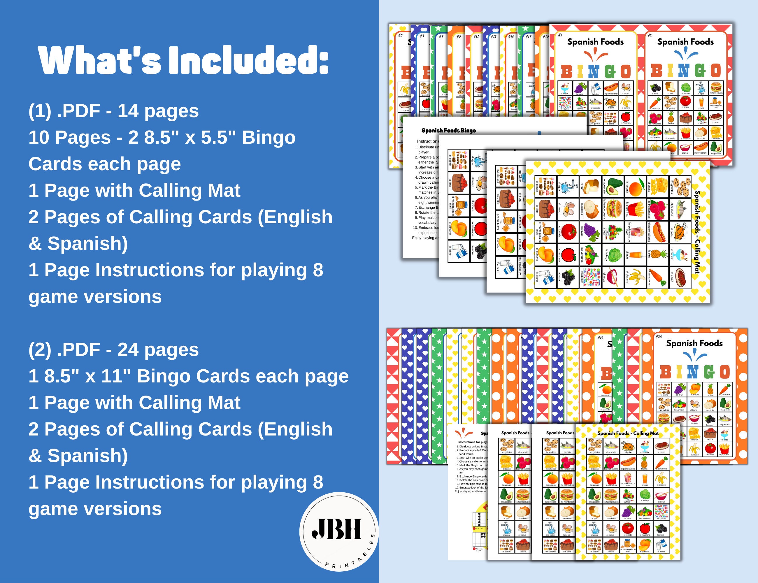 Spanish Foods Bingo: Language Learning Game (PDF Download) - Etsy