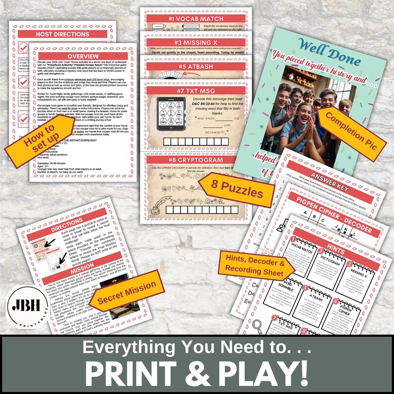 LDS Priesthood Authority Escape Room Game: Scripture Youth Activity ...